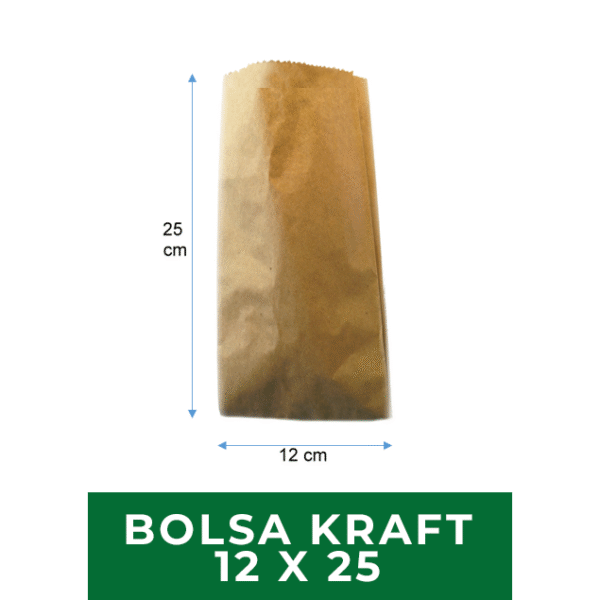 Bolsa Kraft / 12 x 25 cm - Papeles Concepción